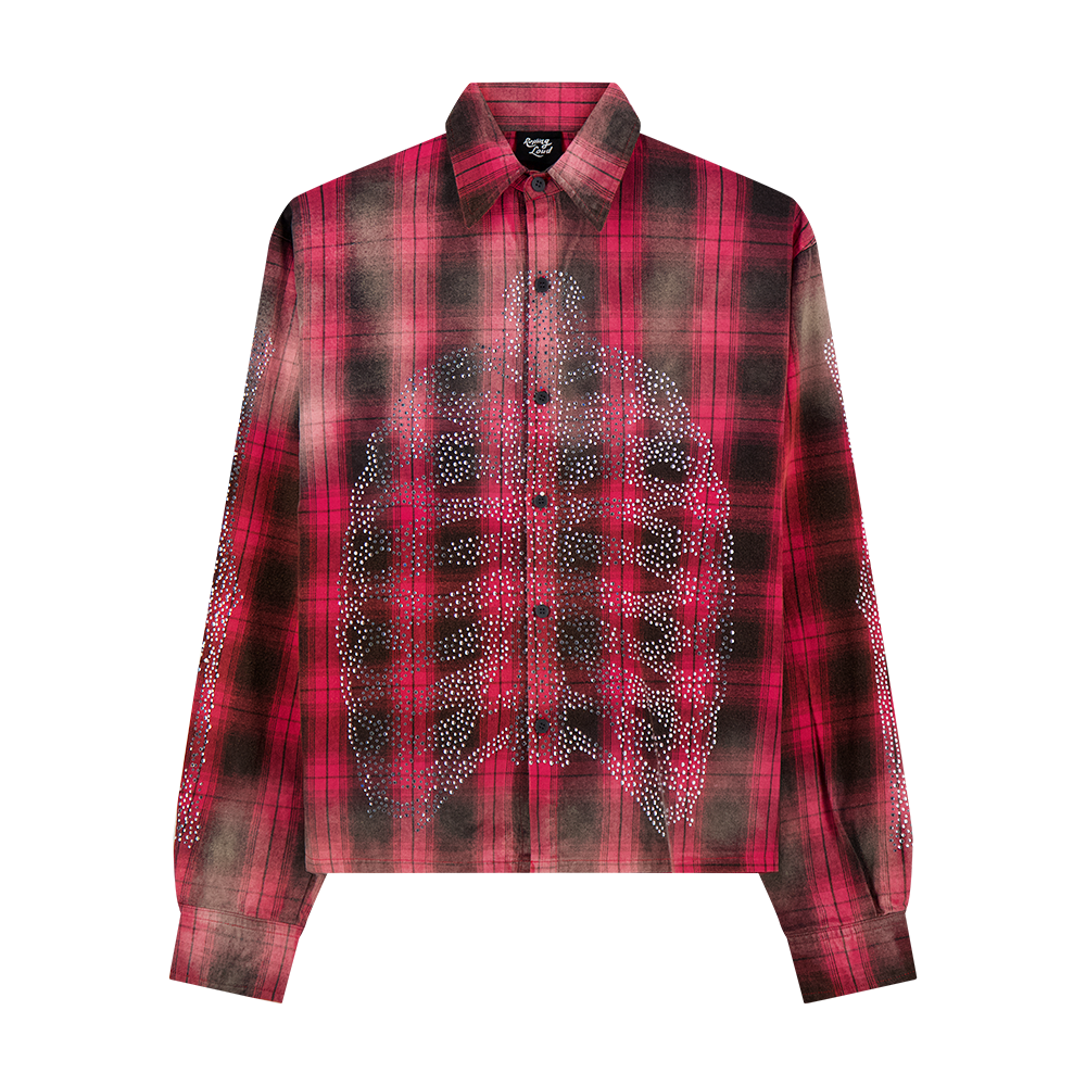 RL BONES FLANNEL SHIRT(RED) | Rolling Loud