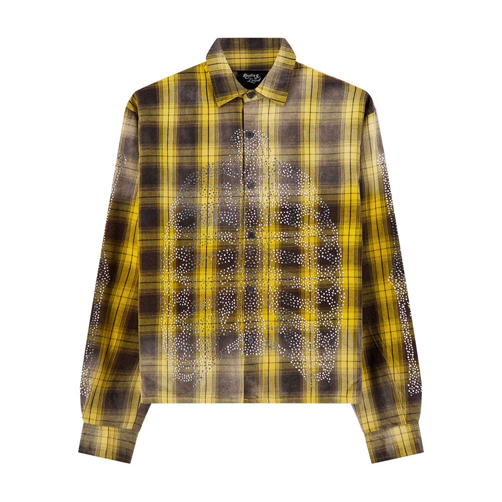 RL BONES FLANNEL SHIRT(YELLOW) | Rolling Loud