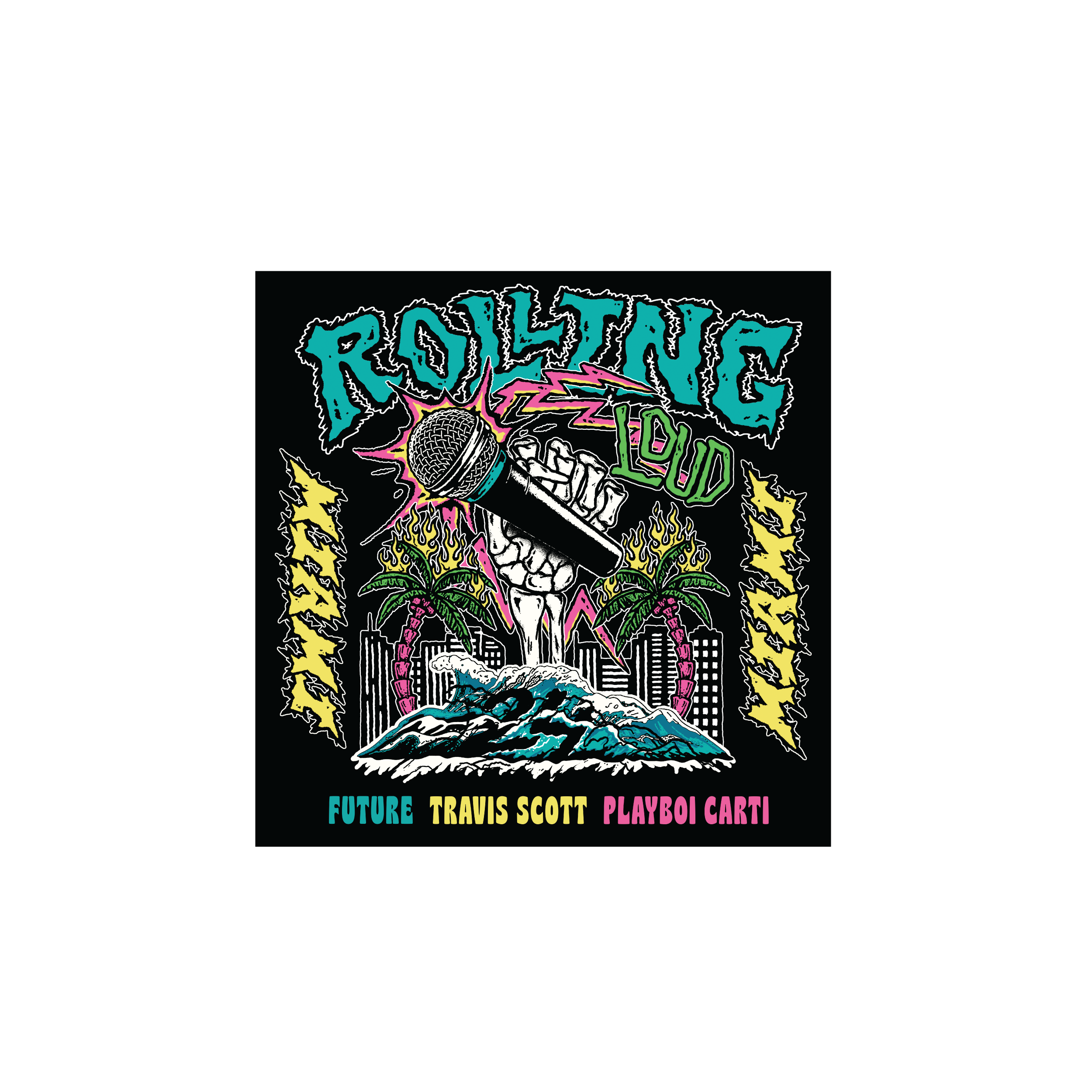 RL Miami 24 Takeover Black Bandana | Rolling Loud